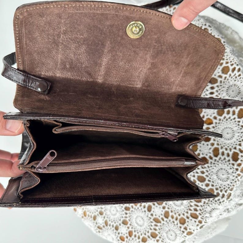 Vintage, 80s, Korean Eel Skin Clutch Bag, Handbag Burgundy Red Brown ...