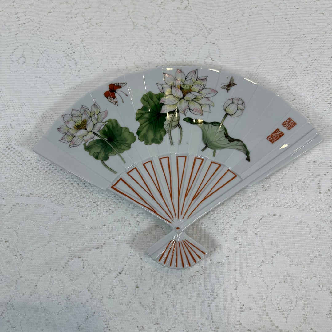 Porcelain Decorative Fan Dish From Lotus the Toscany© Collection Made ...