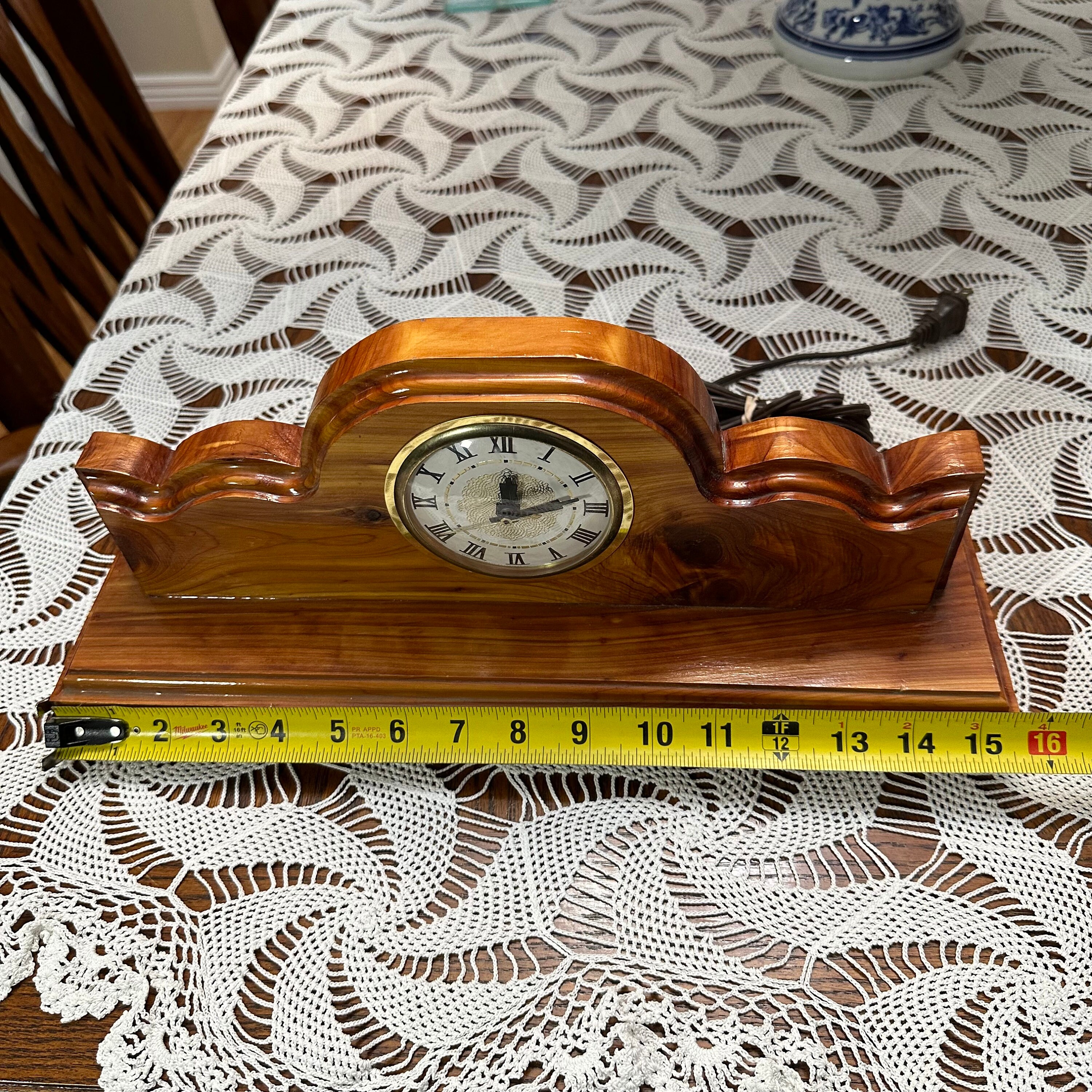 Vintage, 1950s Landshire Electric Clock in Handmade Solid Pine Base ...