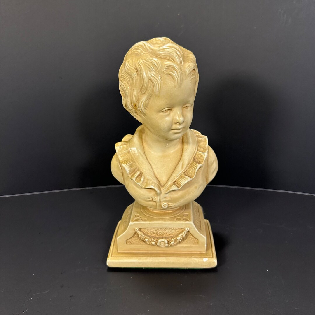 Vintage Alexander Backer CO ©. Bust of Victorian Young Boy in Antique ...
