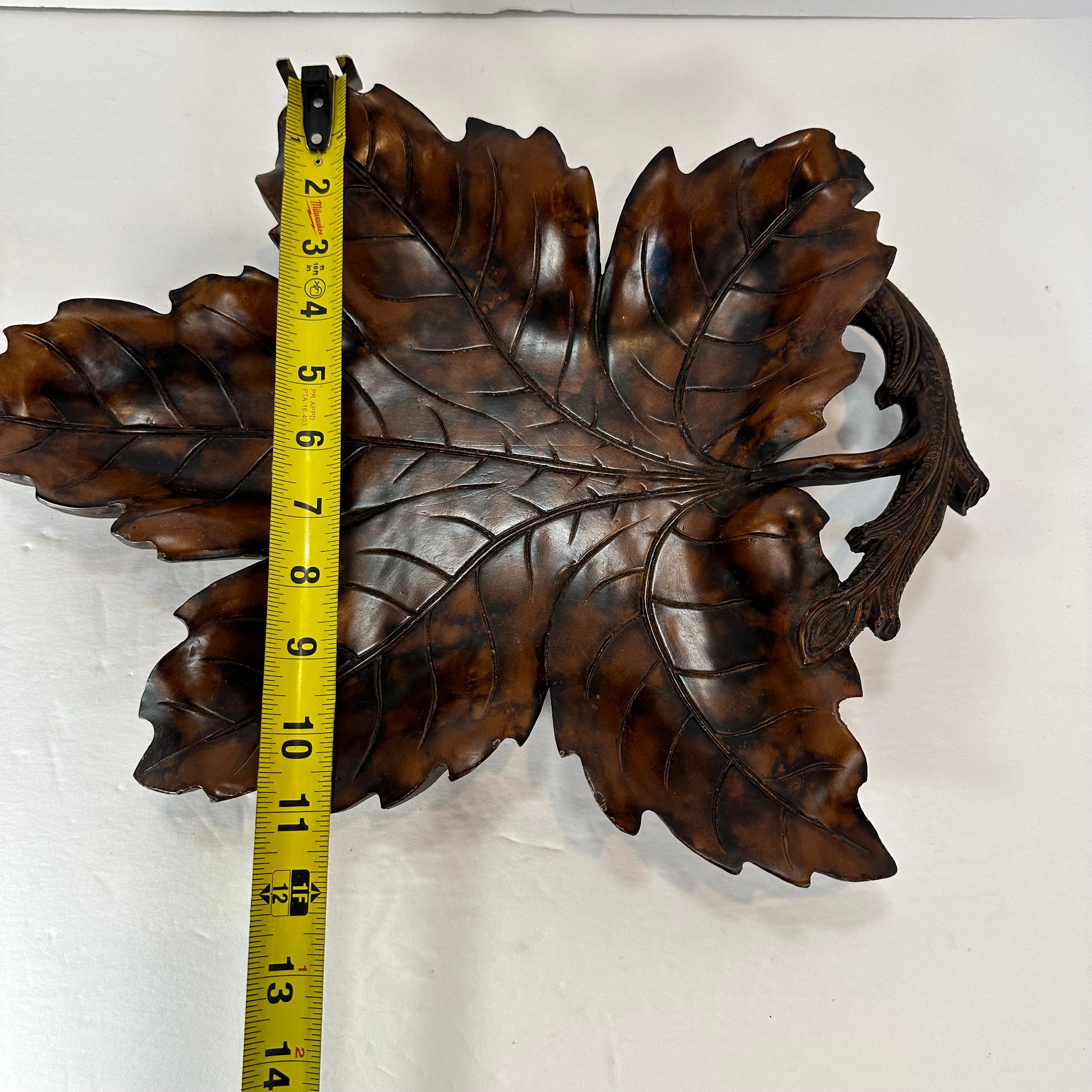 Vintage, Large Leaf Serving/display Tray, Leaf Resin, Burlwood ...