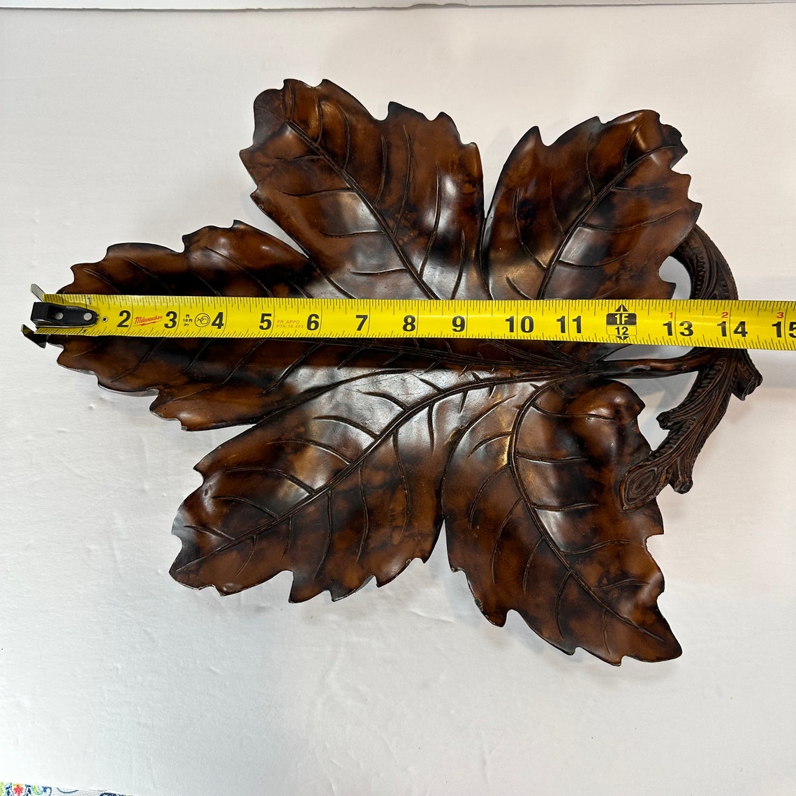 Vintage, Large Leaf Serving/display Tray, Leaf Resin, Burlwood ...