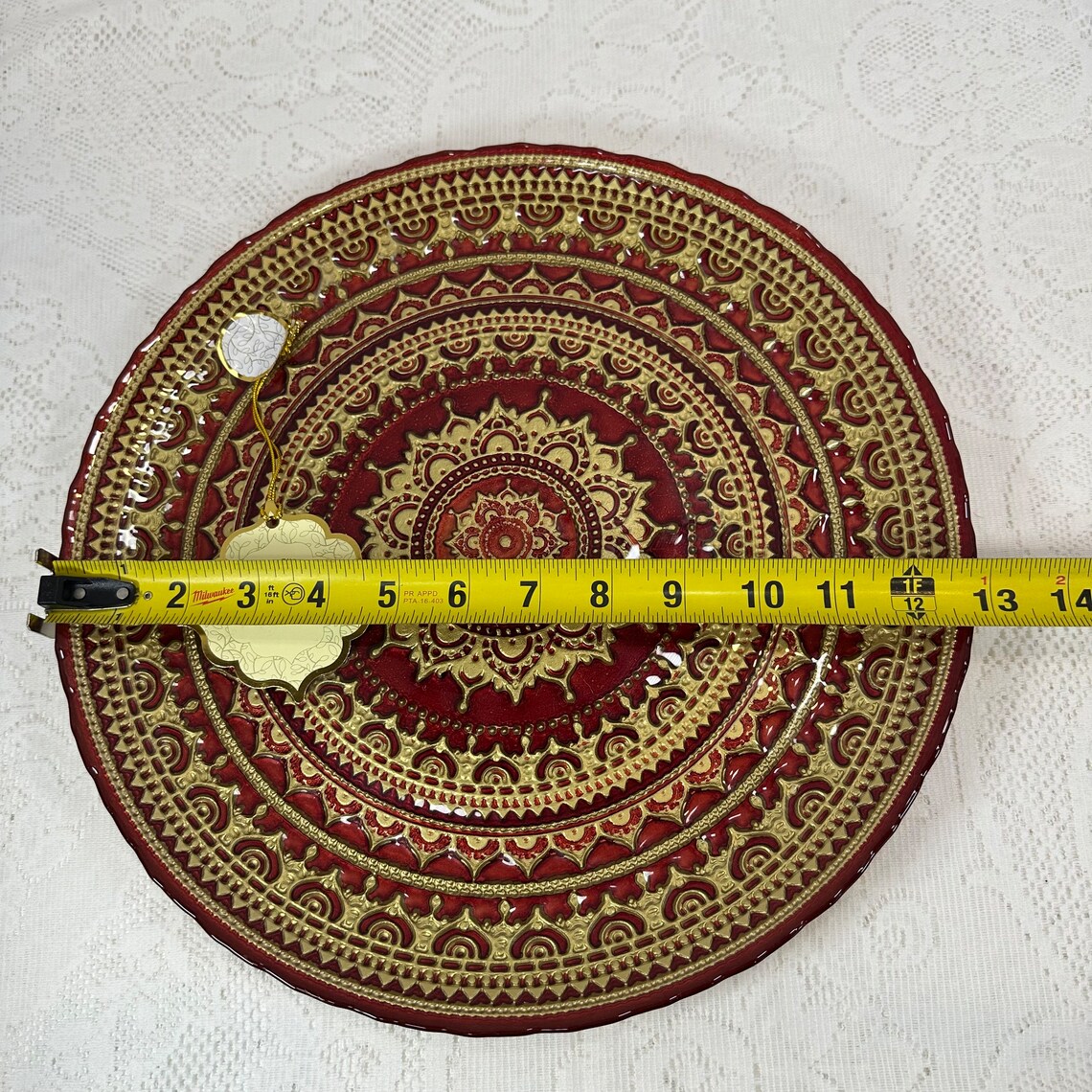 Art of the Table Ardacam Red and Gold Handmade, Turkish Glass Plate New ...