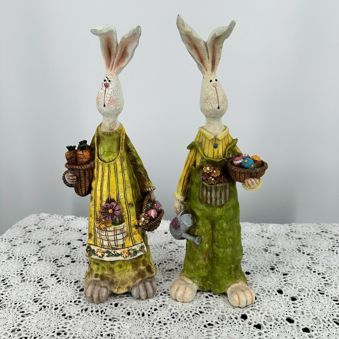 Vintage, Set of Two Hallmark Easter Rabbits Standing Male/female in ...