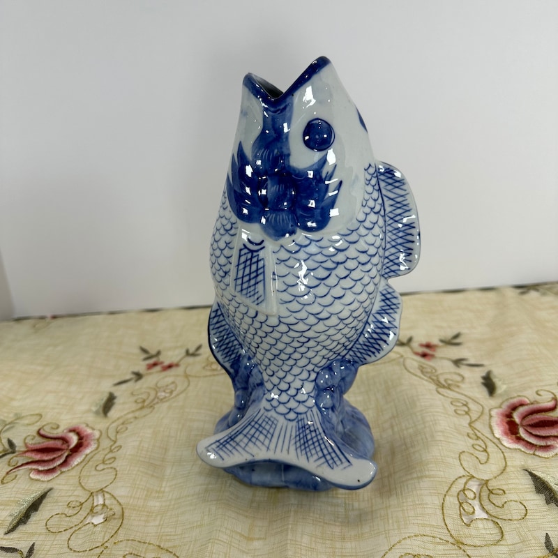 Blue Fish Vase - Etsy
