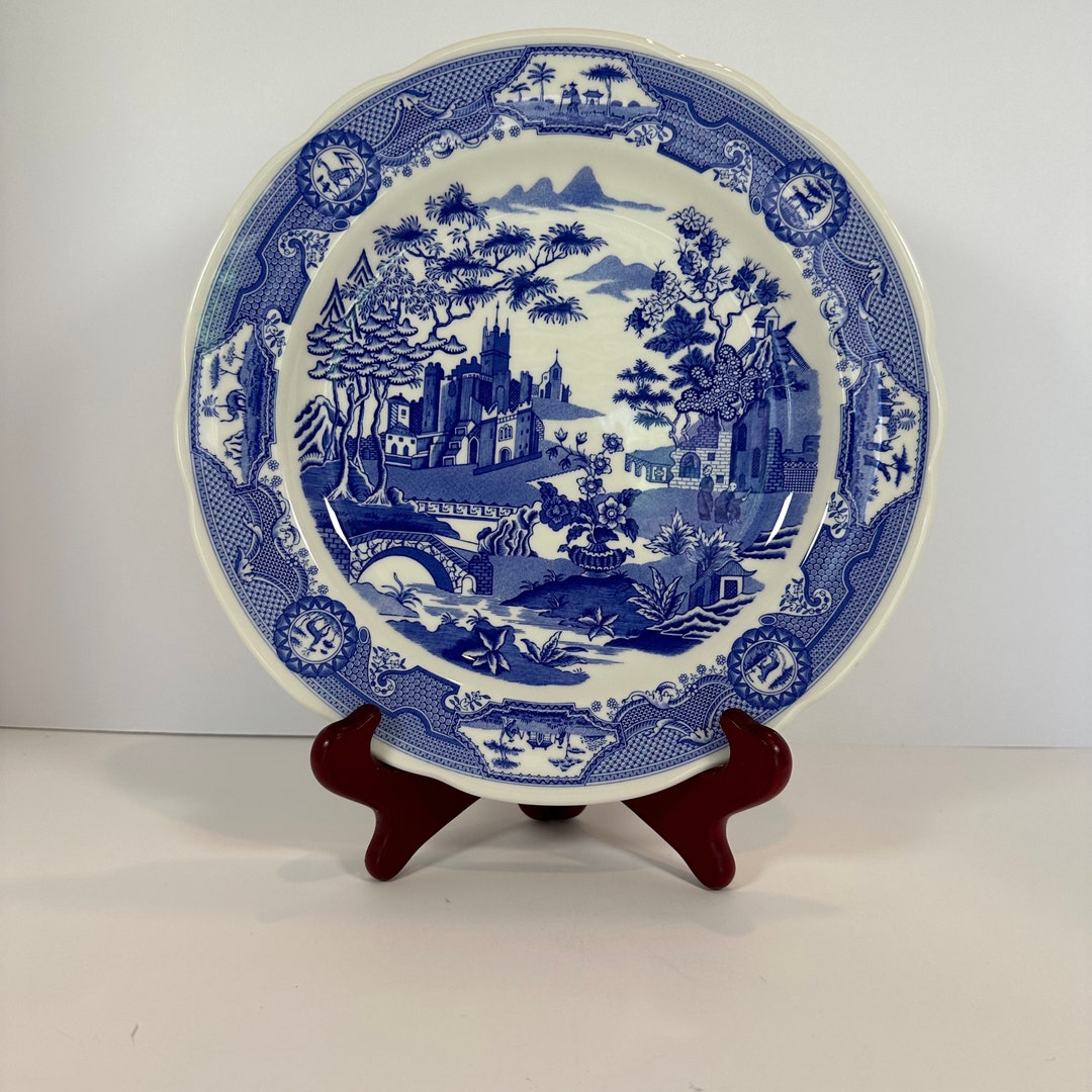 Vintage English Spode Blue Room Collection, "gothic Castle" Blue ...