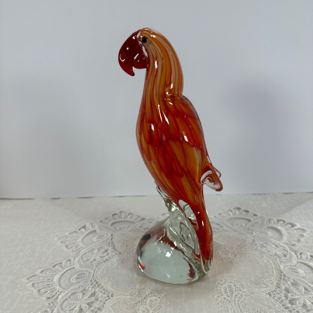 Vintage Murano Submerged Glass Art Glass Red Parrot With Red Beak - Etsy