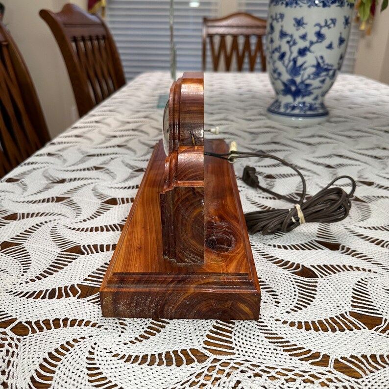 Vintage, 1950s Landshire Electric Clock in Handmade Solid Pine Base ...