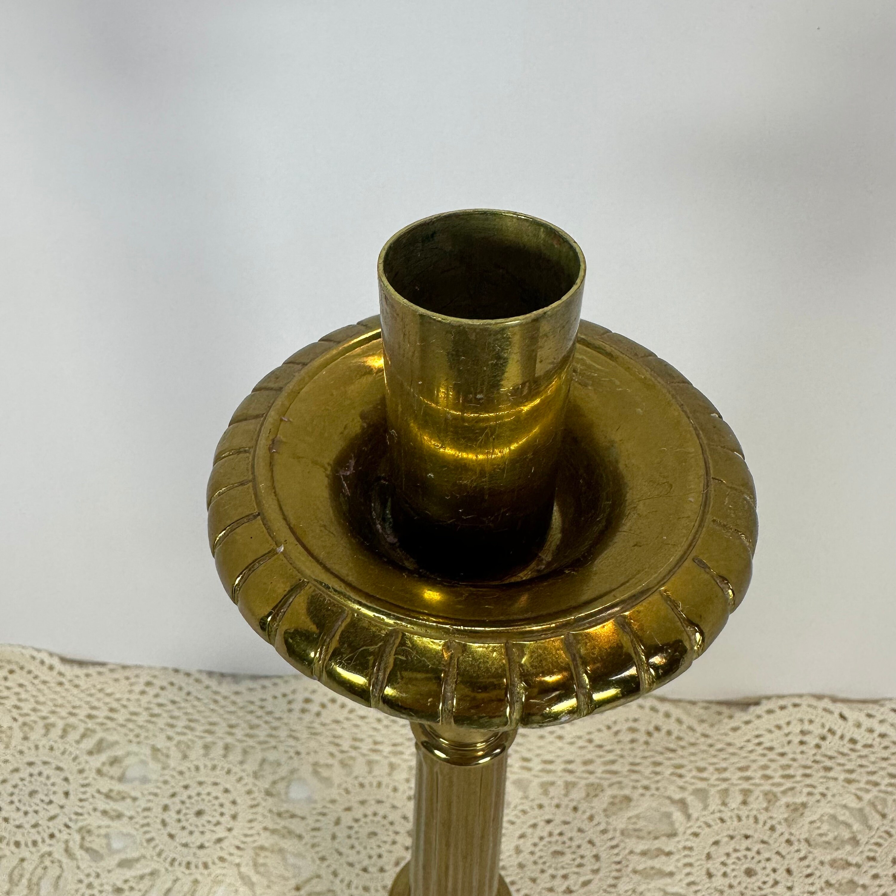 Tall Large Solid Brass Church Candle Stick Holder, Jesus, Mary, and ...