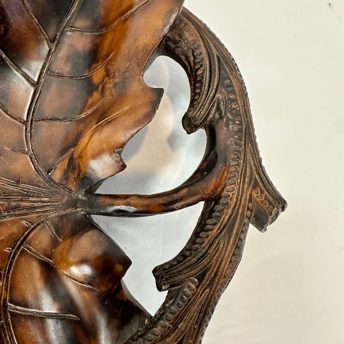 Vintage, Large Leaf Serving/display Tray, Leaf Resin, Burlwood ...
