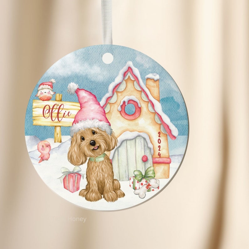 Custom Cavoodle Dog Christmas Ornament, Personalized Gingerbread ...