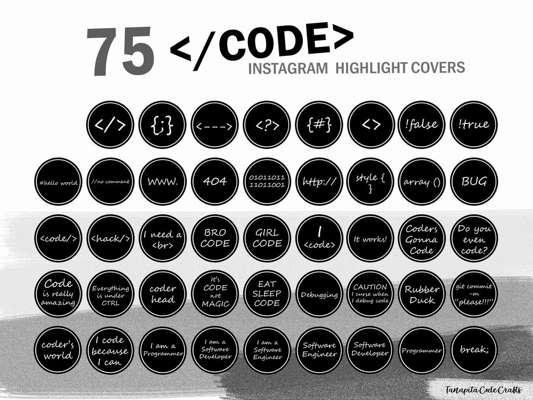 CODE Instagram Highlight Covers for Coders - Etsy