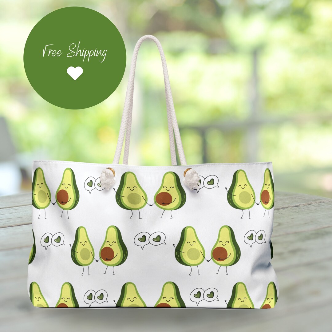 Avocado Weekender Bag, Green Bag, Gift for Her, Themed Bag, Family Bag ...