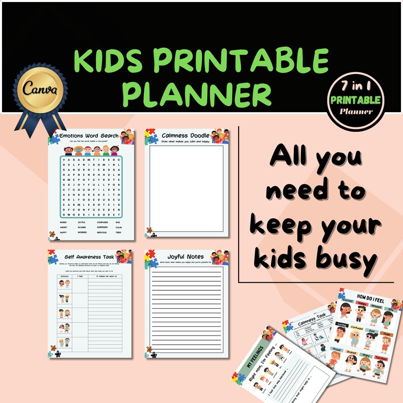 ADHD Planner for Kids, Calming Strategies Emotional, Self-regulation ...