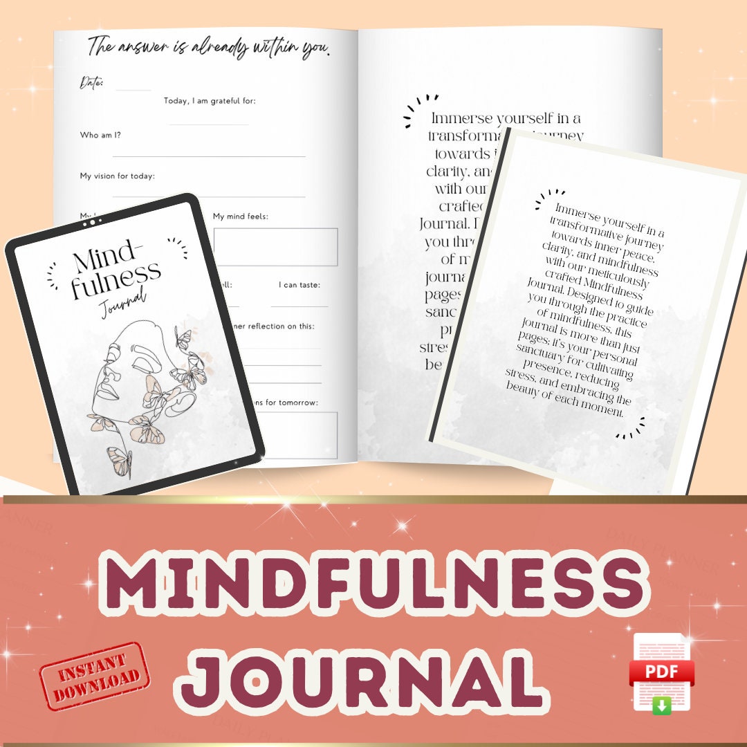 Mindfulness Journal Mental Health Planner Challenge Planner - Etsy