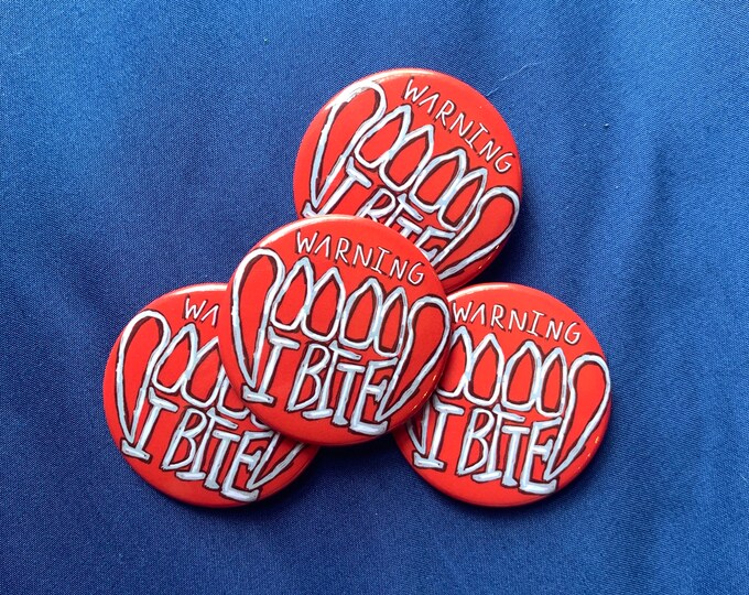CAUTION: Bite Risk | Furry Cosplay Nonverbal Communication Badges for ...