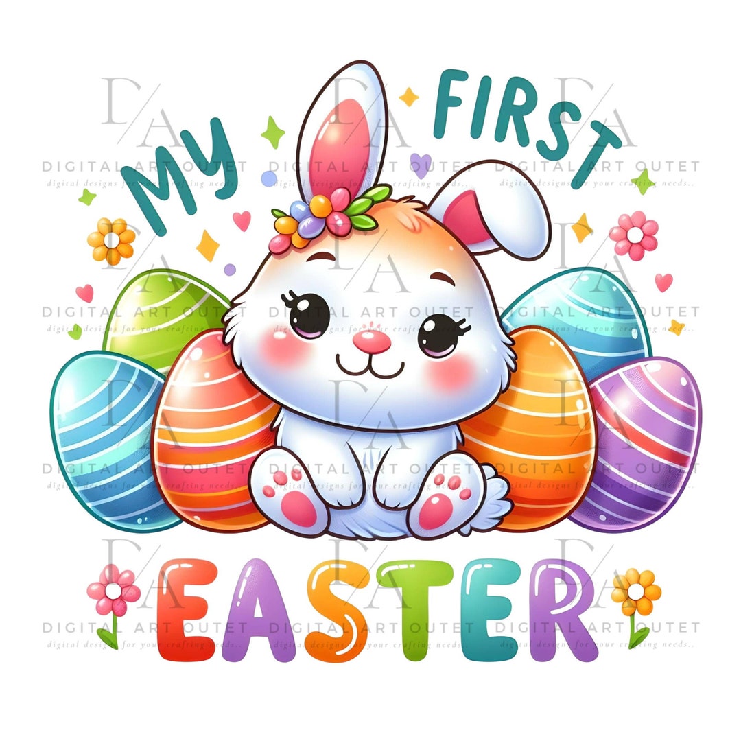 Cute My First Easter PNG Sublimation Design - Etsy