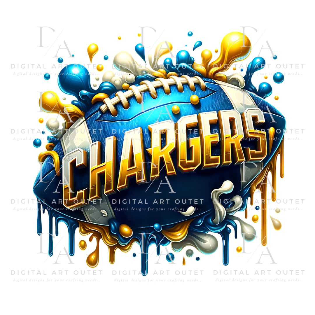LA Chargers Football PNG Sublimation Design - Etsy