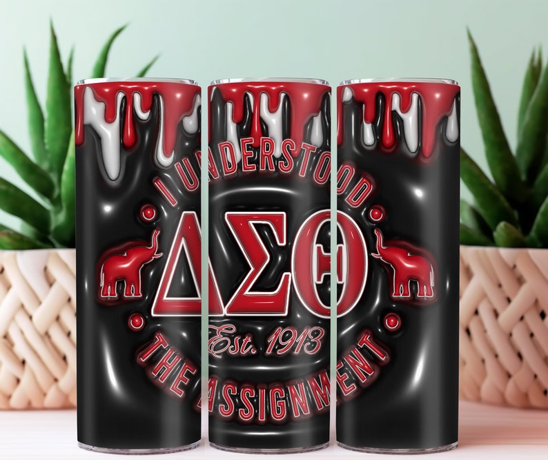 3D Inflated Delta Sigma Theta 20oz Tumbler Sublimation PNG - Etsy