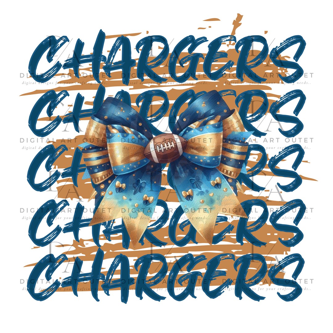 LA Chargers Football Coquette Bow PNG Sublimation Design - Etsy