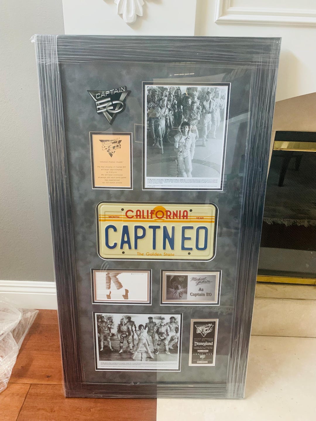 Michael Jackson Authentic Captain Eo Preimiere Ticket & License Plate ...
