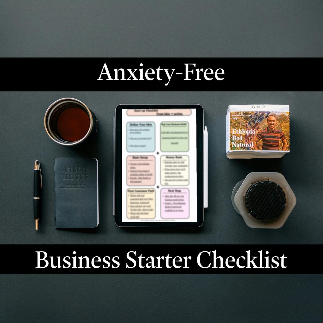 Startup Checklist: Anxiety-free Business Idea Worksheet (digital ...