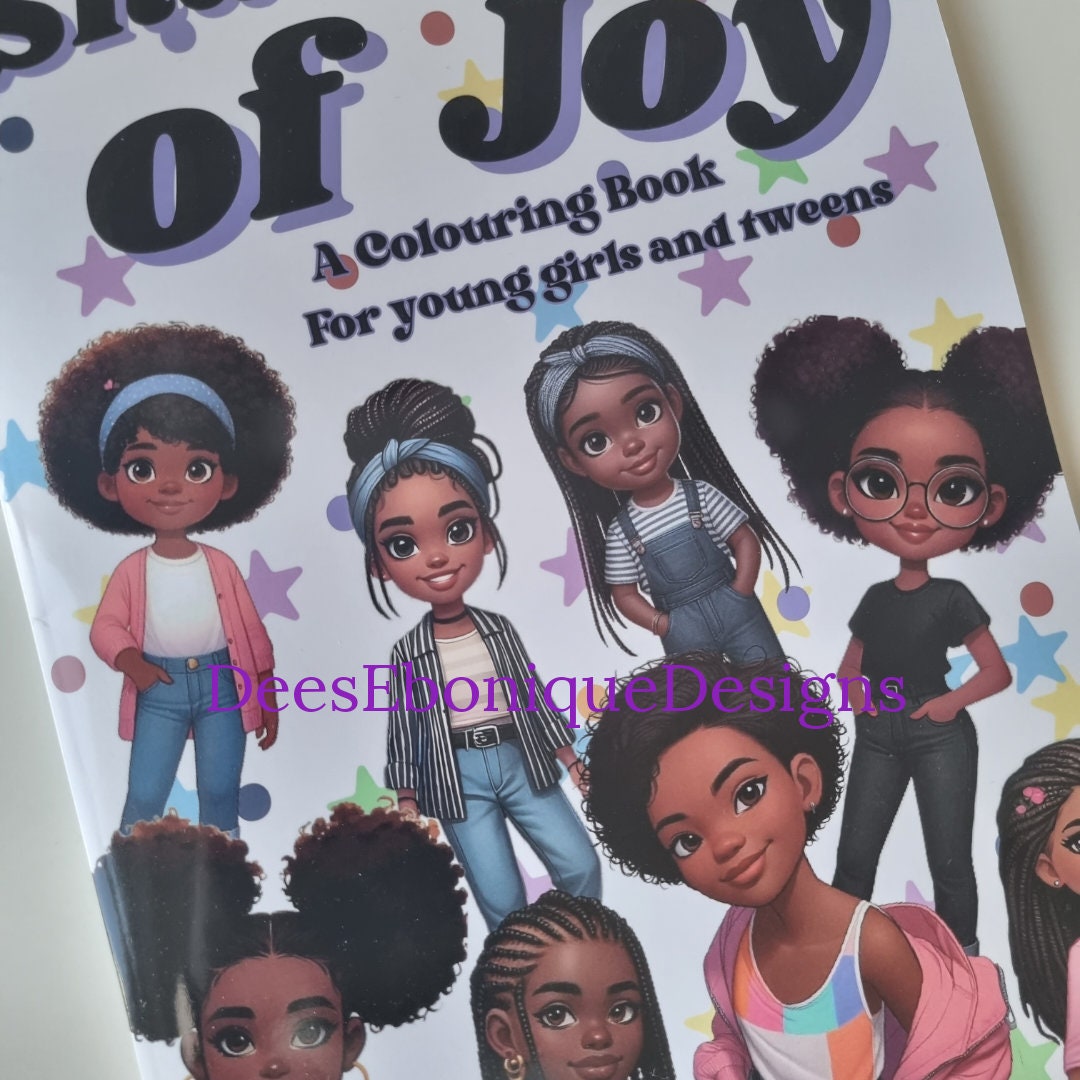 SHADES OF JOY A4 Black Girls Colouring Book, Diverse Tweens Colouring ...