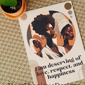 10 EMPOWERING AFFIRMATION CARDS, Black Woman Art, Motivational Cards ...