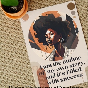 10 EMPOWERING AFFIRMATION CARDS, Black Woman Art, Motivational Cards ...