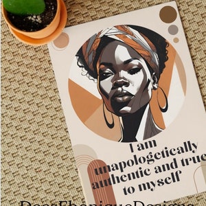 10 EMPOWERING AFFIRMATION CARDS, Black Woman Art, Motivational Cards ...