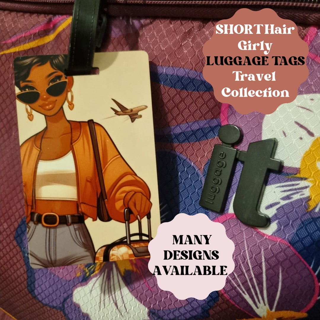 BLACK WOMAN LUGGAGE Tag, Unique Image, Travel Gift, Personalised Bag ...