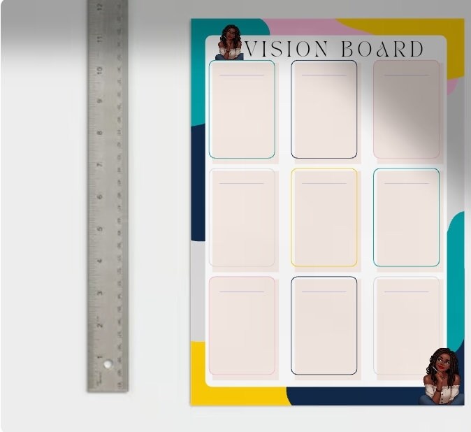 YEARLY GOAL TRACKER, Vision Board, Black Girl Goal Setting, Digital, A5 ...