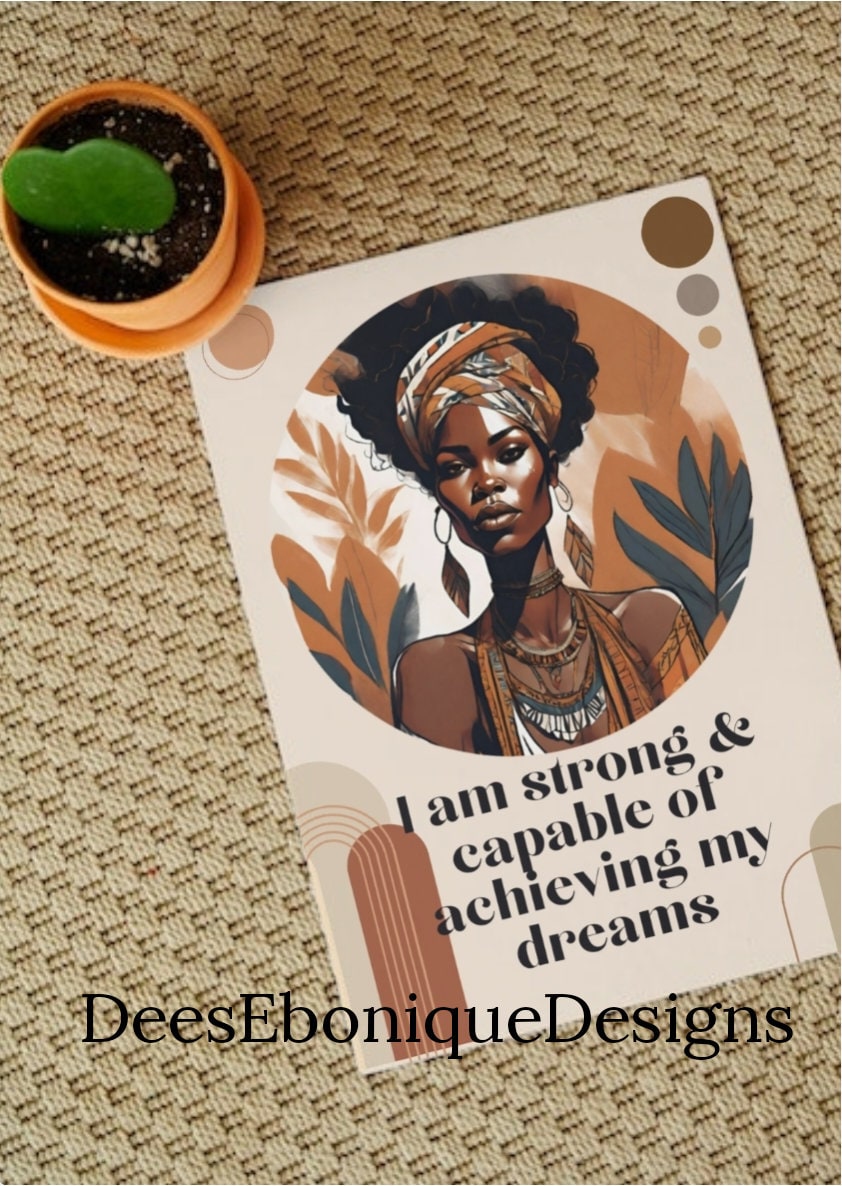 10 EMPOWERING AFFIRMATION CARDS Black Woman Art Motivational - Etsy
