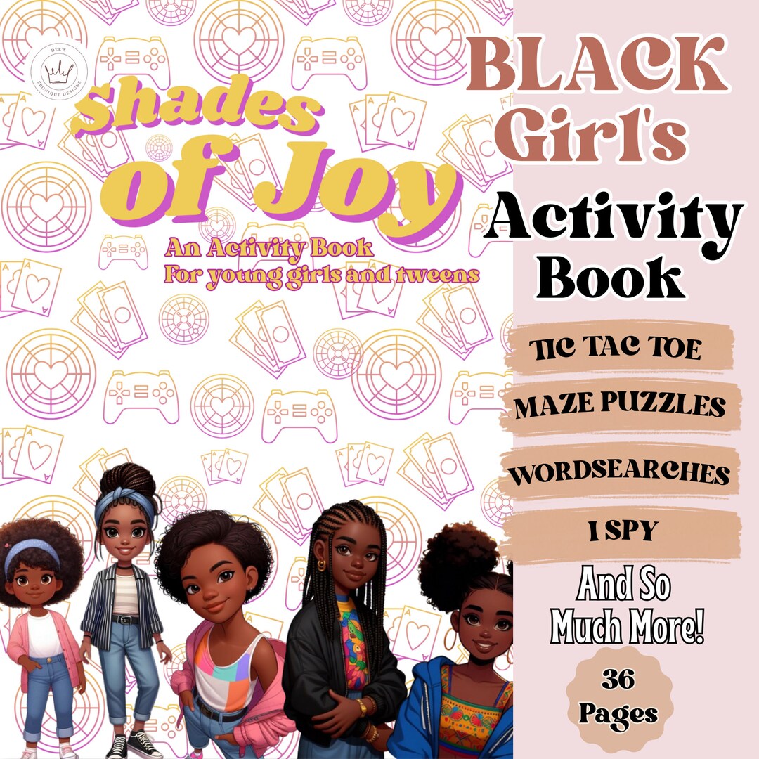 Black Girls Activity Book, Diverse Illustrations, 36 Pages - Etsy