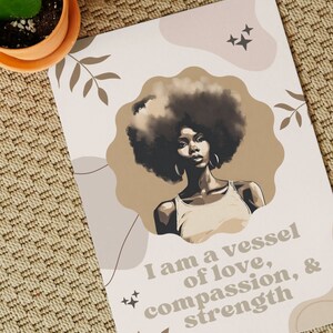 10 UNIQUE AFFIRMATION CARDS, Black Woman Art, Motivational Cards ...