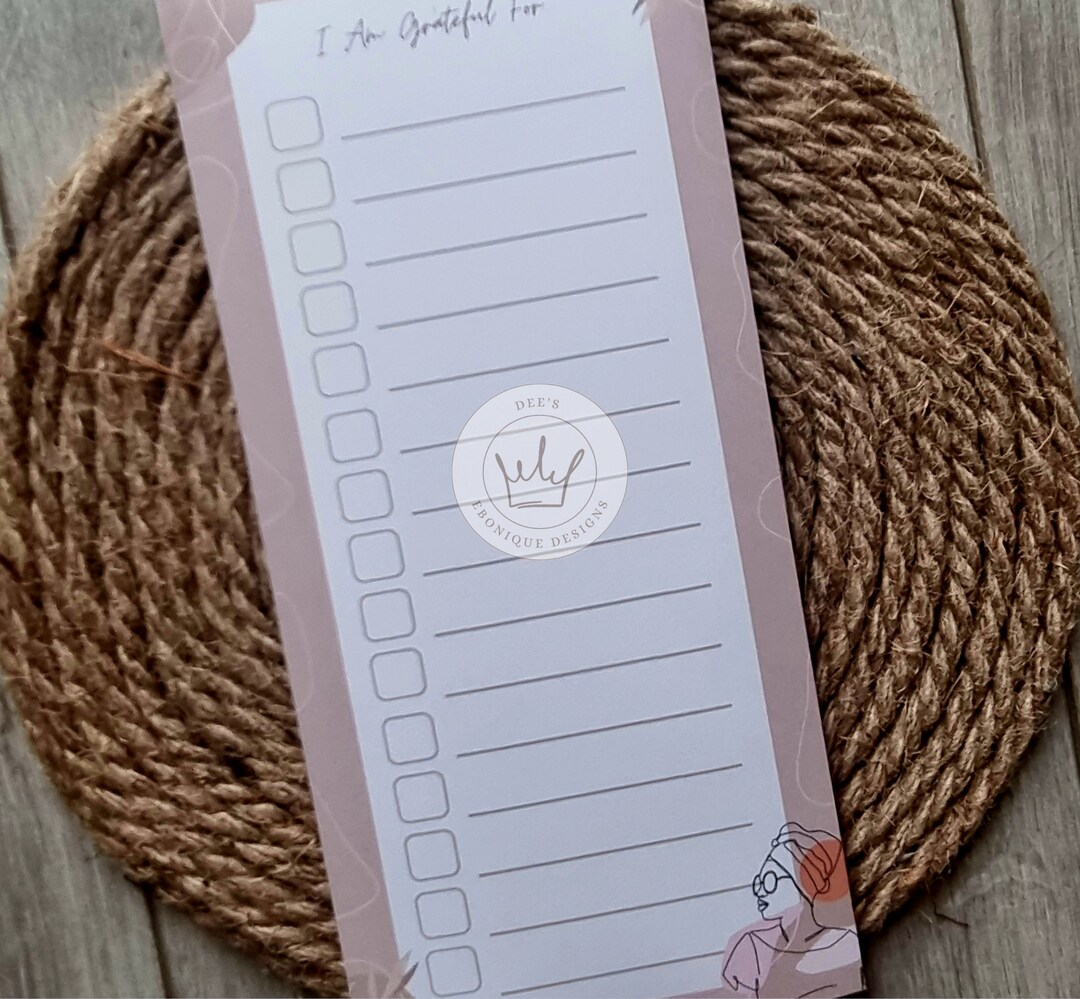 BOHO GRATITUDE NOTEPAD Black Woman Theme I Am Grateful for - Etsy