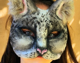 Custom Snow Leopard Leather Masquerade Mask - Etsy