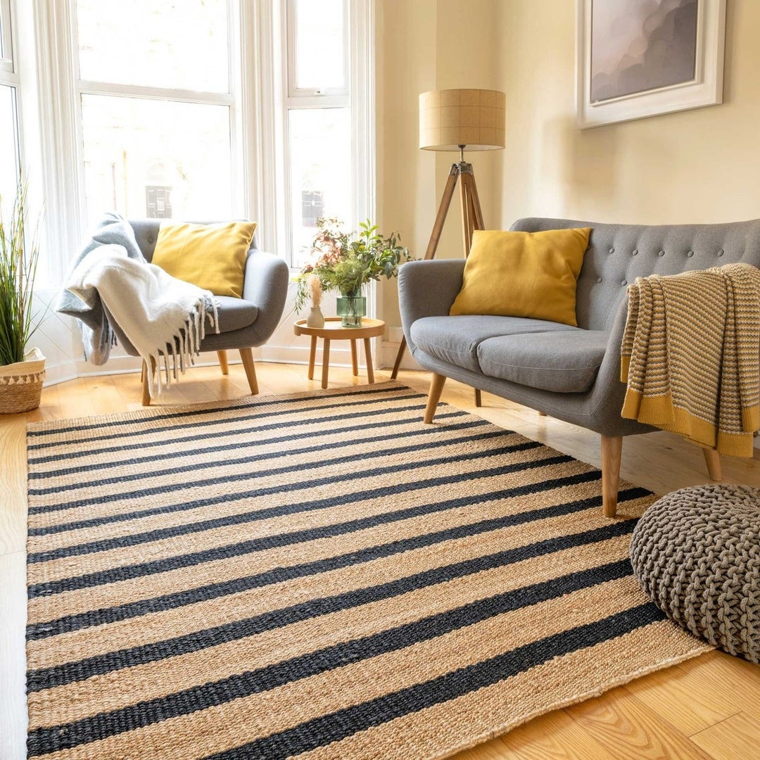 Handwoven Hemp Rug Dhurrie, Natural Jute Hemp Hand Braided Rug, Hemp ...