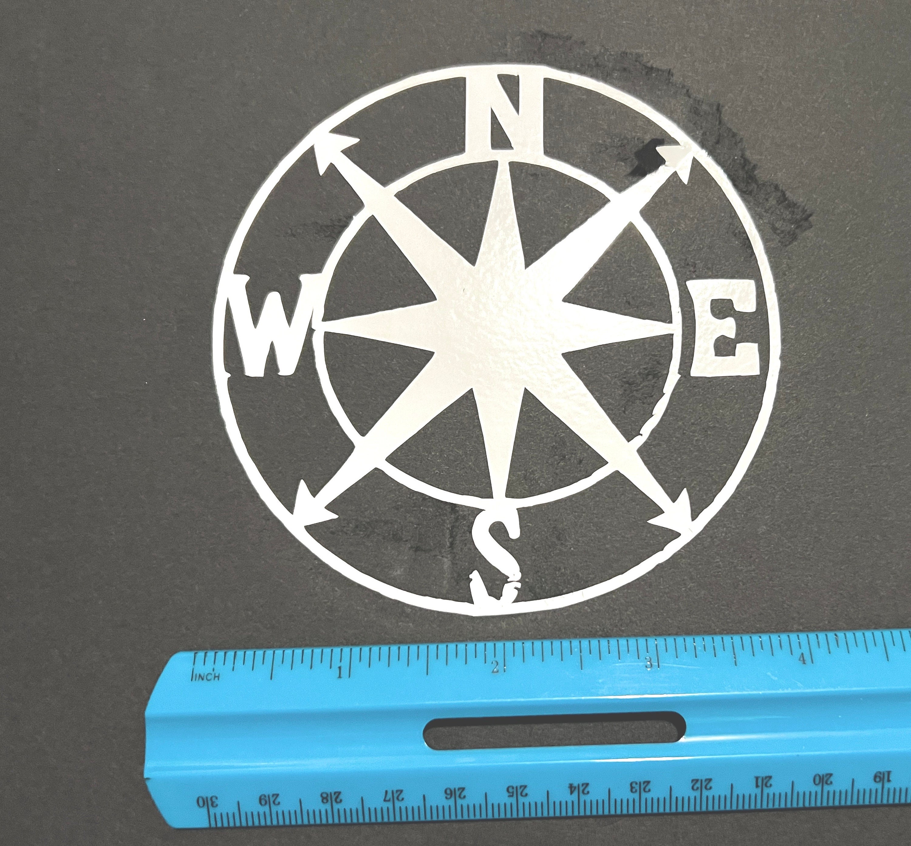 Circular Compass Rose Vinyl Decal - Etsy
