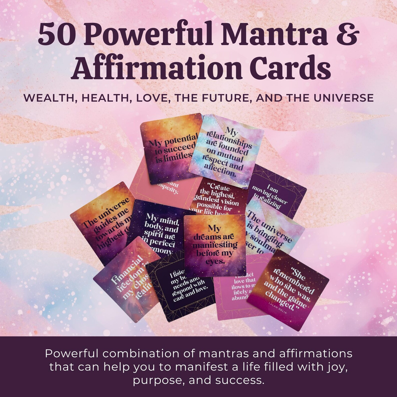 Affirmation Cards, Manifesting Mantras, Mental Health Card Deck, Self ...