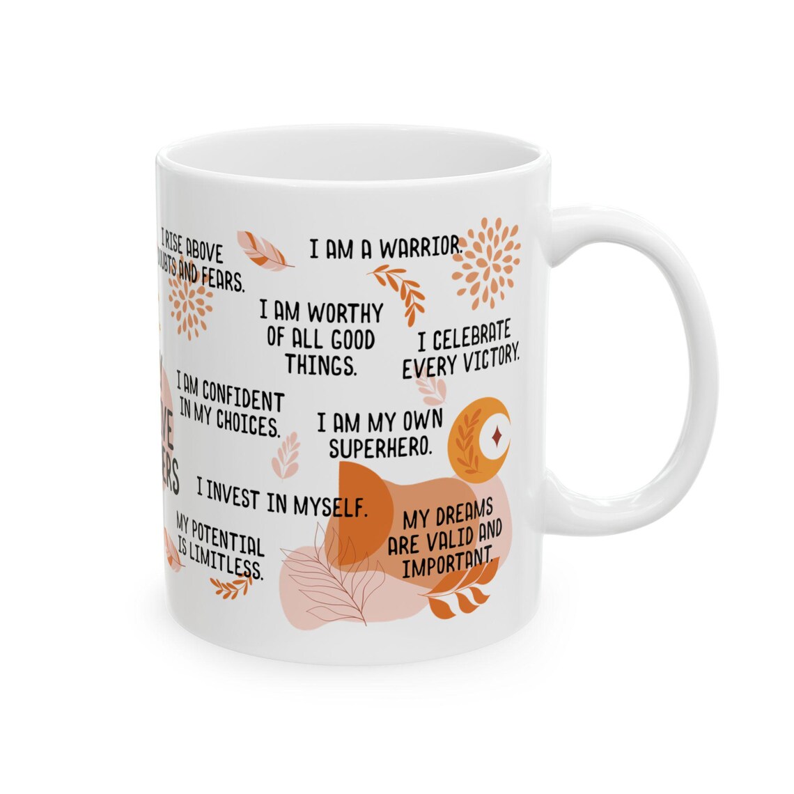 Daily Reminders Positive Affirmations Mug, Motivational Coffee Cup ...