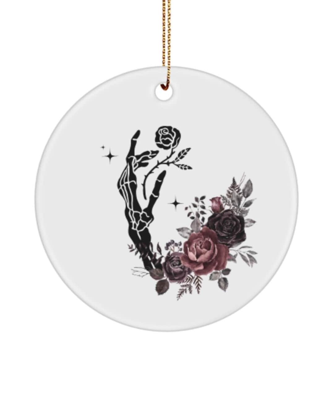 Skeleton Hand Holding Rose Ornament Elegant Gothic Decor Unique ...