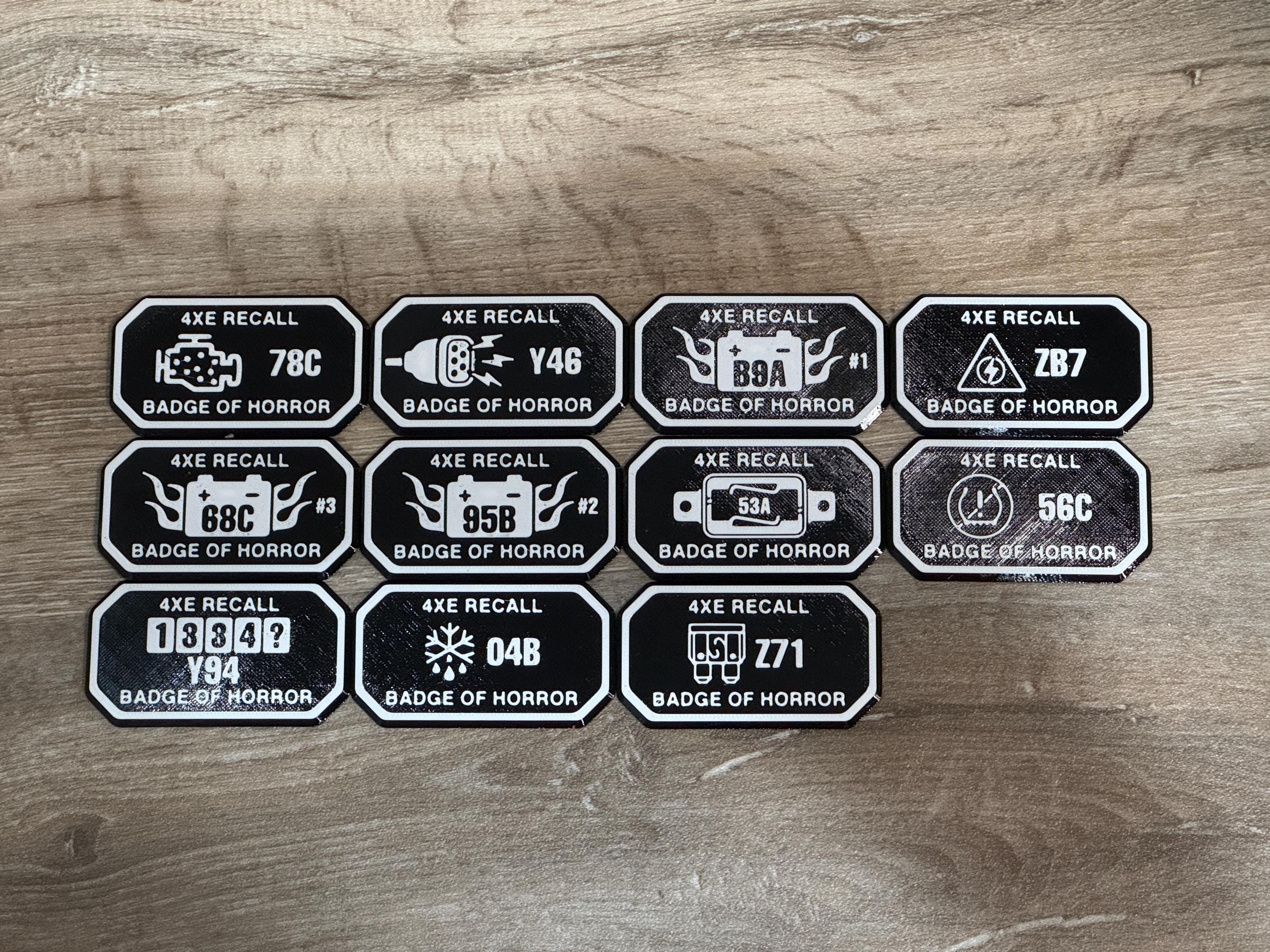 Jeep 4XE Recall Badges | Badge of Horror Series | Custom Jeep Badges - Etsy