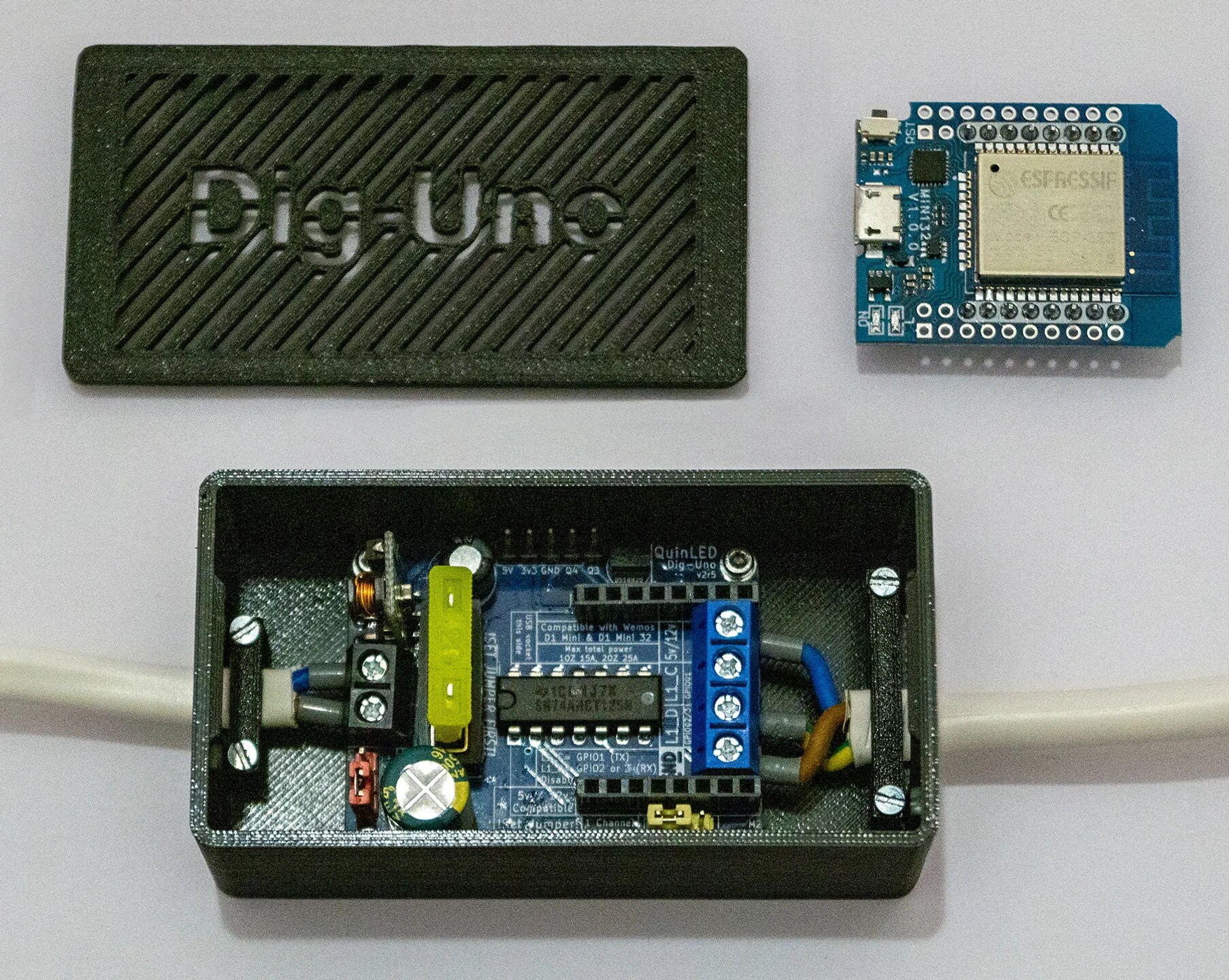3D Printed Case for Quinled Dig-uno Protective Enclosure for Esp8266 ...