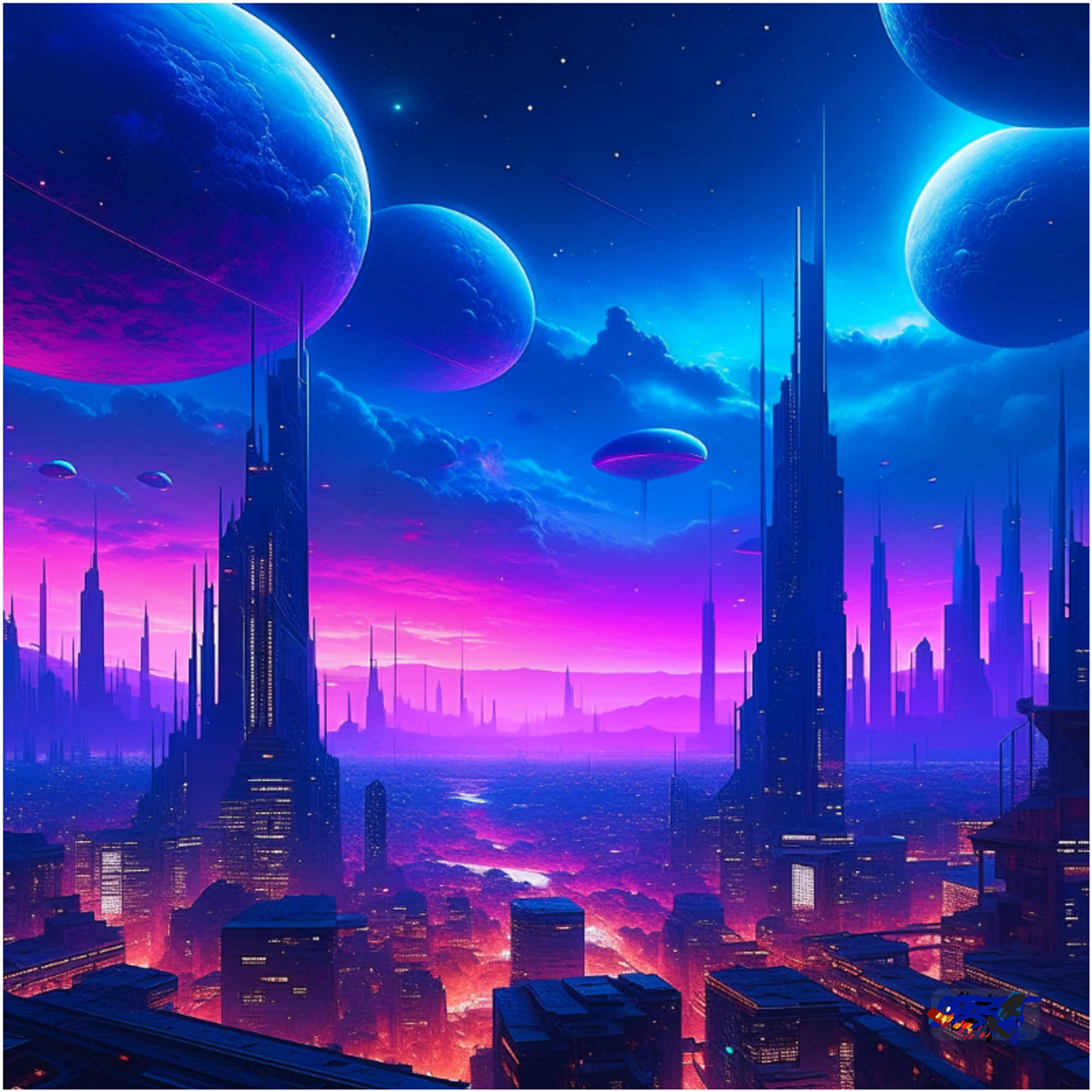 Futuristic City - Etsy