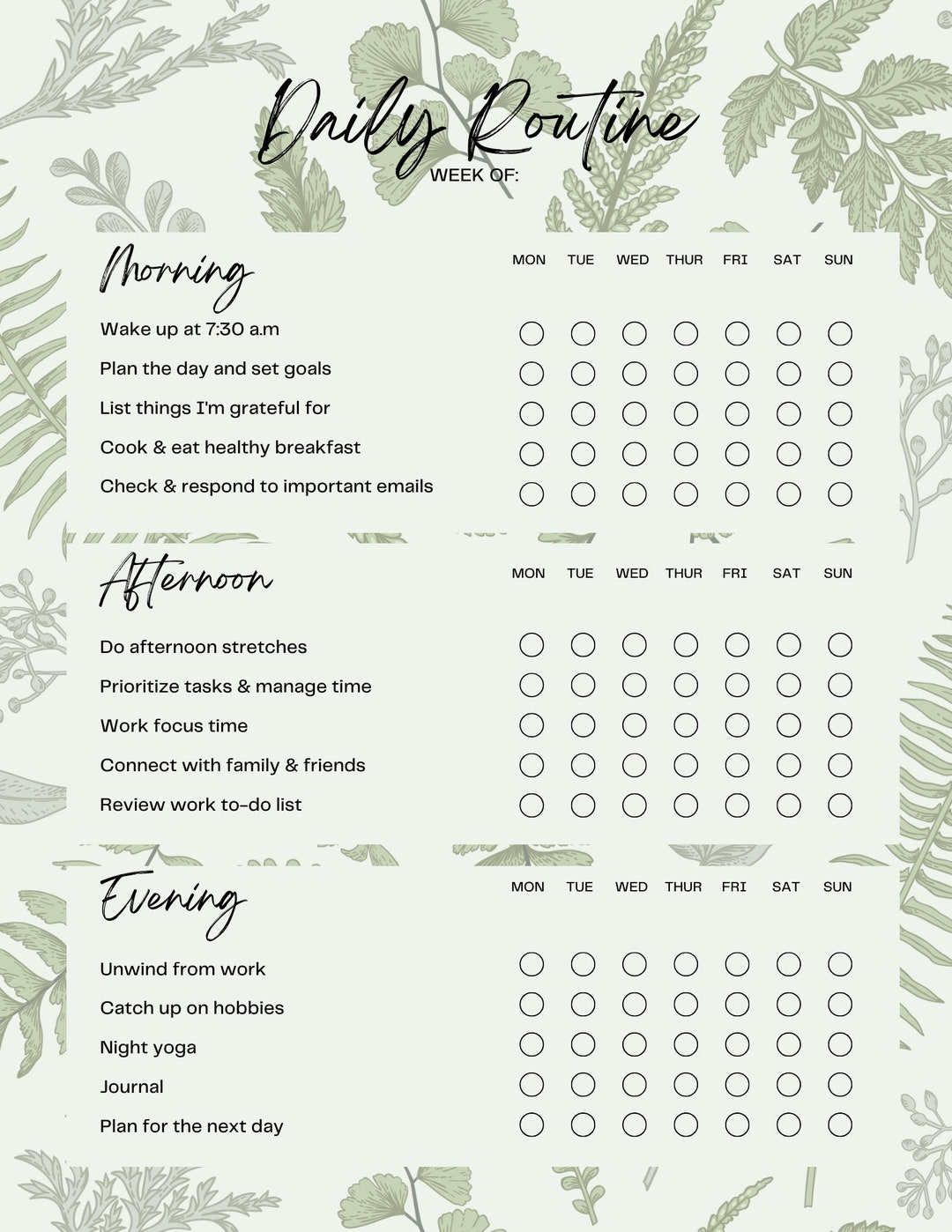 Daily Routine Tracker - Etsy