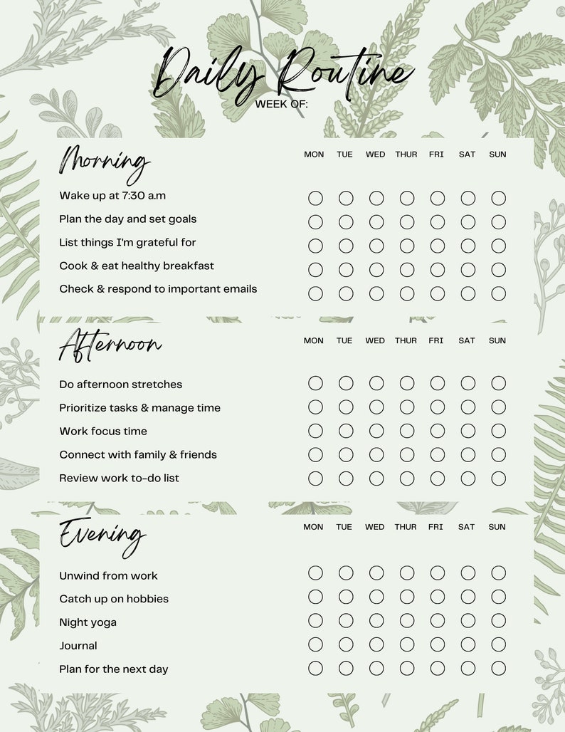 Daily Routine Tracker - Etsy