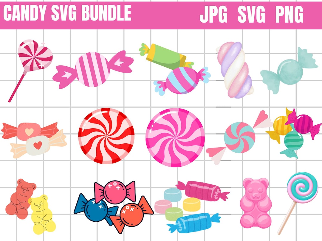 Candy Svg Bundle, Candy Party Svg, Candy Svg, Lollipop Svg, Sweets Svg ...