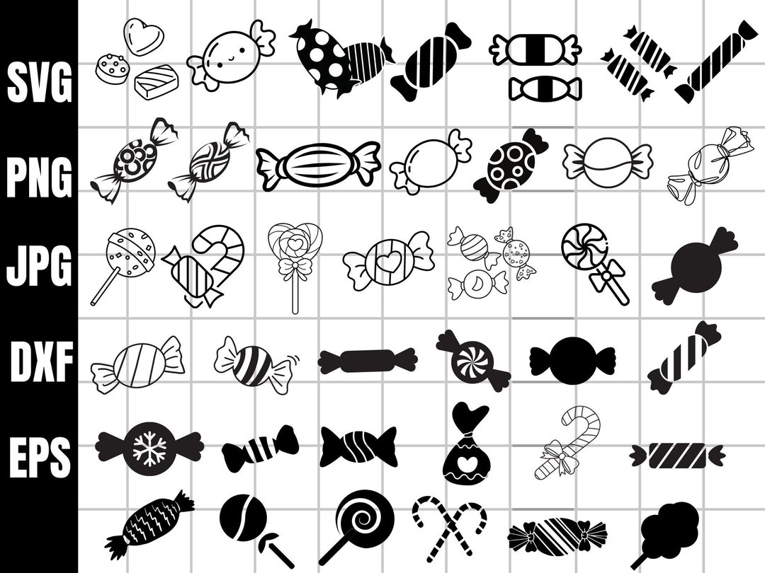 Candy SVG Bundle, Candy Vector Candy Clipart, Circut Cutting File ...