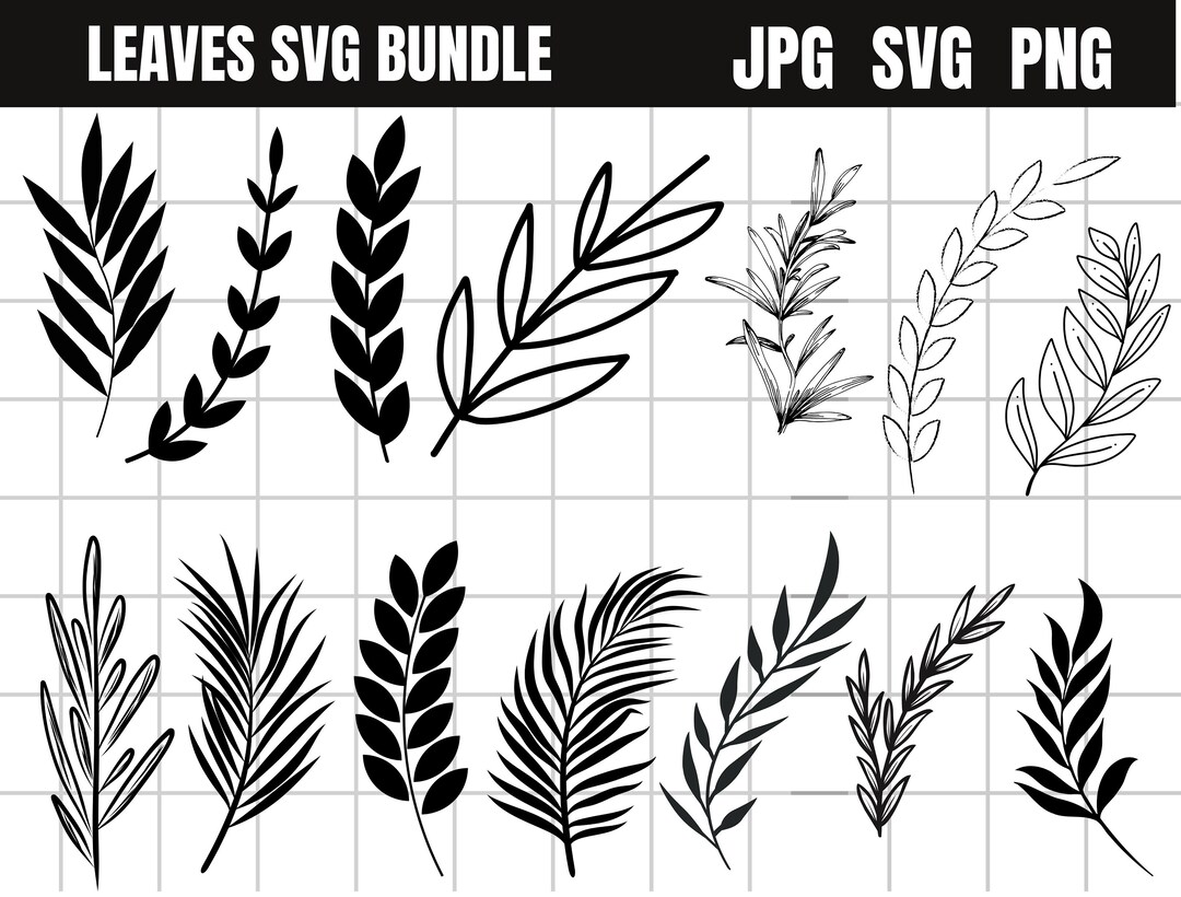 LEAF SVG Bundle, LEAVES Svg Bundle, Leaf Clipart, Leaf Svg Cut Files ...